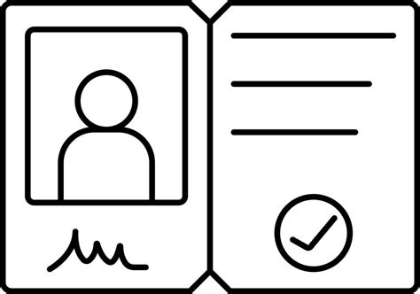 Check Passport Icon In Black Outline 24446546 Vector Art At Vecteezy