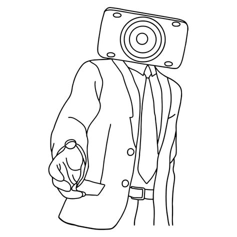 Раскраска Серый СпикерМен распечатать или скачать