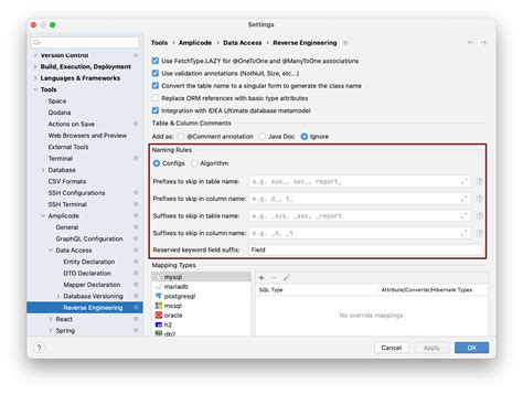 Settings Amplicode Documentation