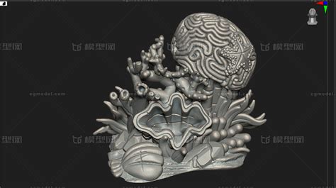海底礁石 海底岩石模型 场景部件模型库 Zbrushztlzbp模型下载 Cg模型网