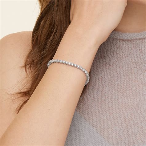7 In Certified Lab Diamond Tennis Bracelet 3 Ct Tw In 18k White