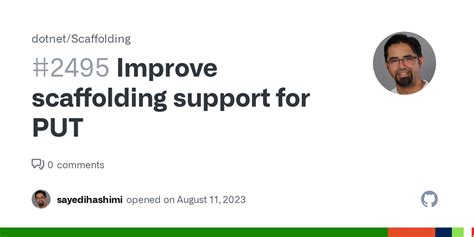 Improve Scaffolding Support For Put Issue Dotnet Scaffolding Github