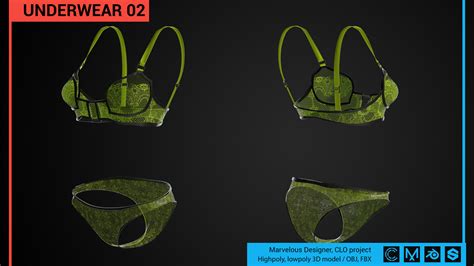 Artstation Underwear 02 Marvelous Designer Clo Project Resources