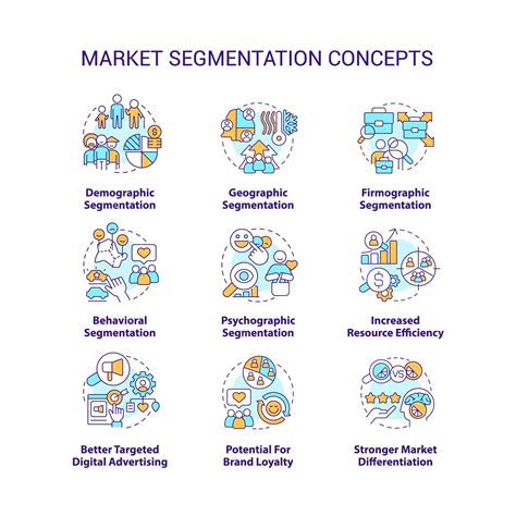 Premium Vector Market Segmentation Concept Icons Set
