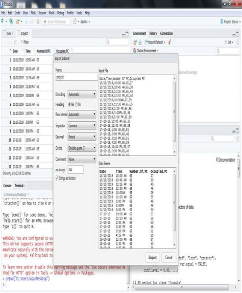 Imported Data In Workspace Of Rstudio Download Scientific Diagram