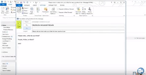 Creating Voting Buttons In A Message In Outlook 2013 Business