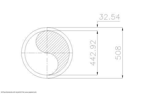 Schedule 5S Pipe 20 Inch DN500 Mm Standard Pipe Sizes With AutoCAD File
