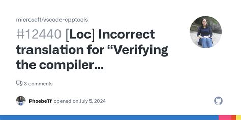 Loc Incorrect Translation For “verifying The Compiler Installation