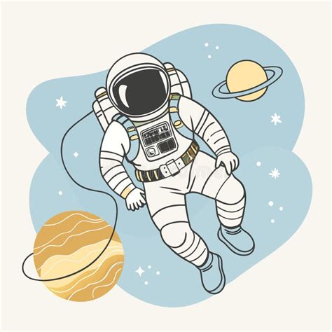 Astronaut Space Cute Cartoon Spaceman Illustration Stock Vector Illustration Of Travel Helmet