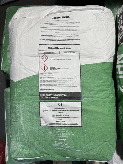 Secil Nhl2 Natural Hydraulic Lime Feebly Hydraulic