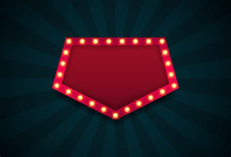 레트로 전구 프레임 라이트박스 광고판 와 빈 공간 위한 텍스트 고립된 통하고 있는 에 레트로 광선 배경 광고 홍보 및 텍스트를 위한 배너 공간 벡터 일러스트 레이 션 0명에