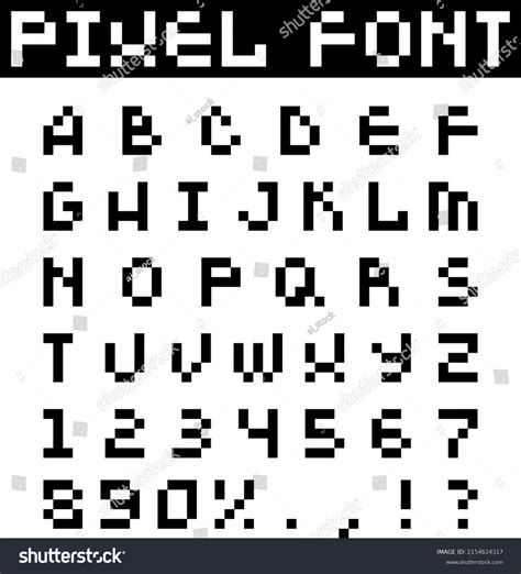 Pixel Font Alphabet Letters Number Set Stock Vector Royalty Free Shutterstock