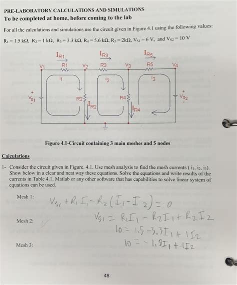 Solved PRE LABORATORY CALCULATIONS AND SIMULATIONS To Be Chegg Com