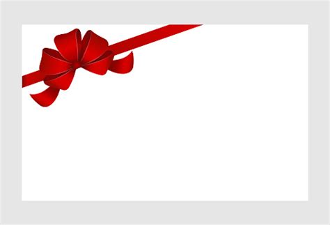 초대장 인사말 또는 선물 카드와 함께 빨간 리본 및 A에 활 흰색 배경 선물 상품권 템플릿 텍스트에 대 한 장소입니다 공단에 대한 스톡 벡터 아트 및 기타 이미지 Istock