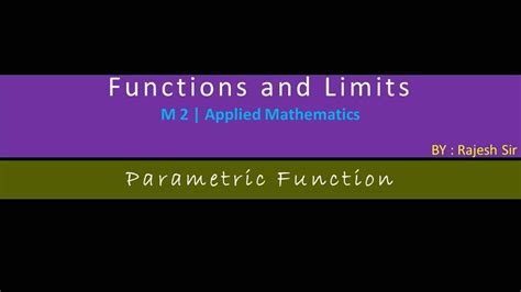 Derivatives Parametric Function 1 M 2 Diploma Youtube