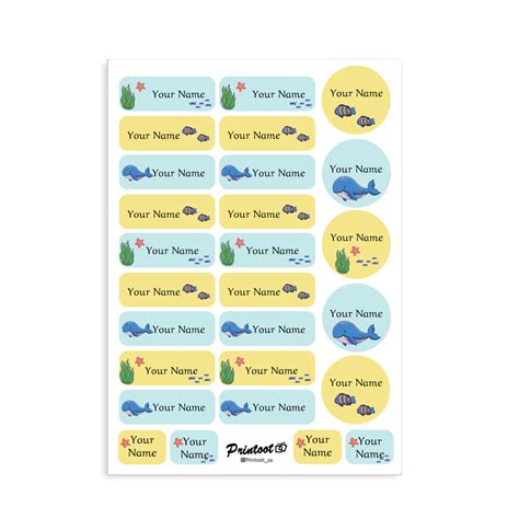 Sea Name Stickers