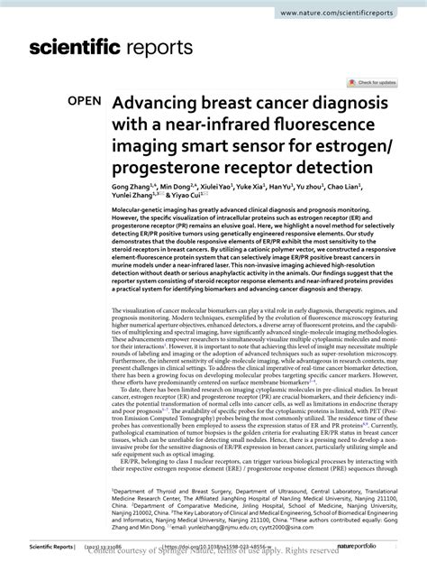 Pdf Advancing Breast Cancer Diagnosis With A Near Infrared