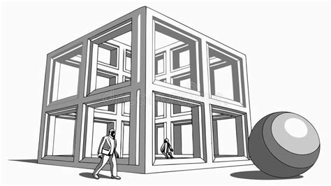 Abstract Geometric Structure Modern Architecture Design Vector Design Generative Ai Stock