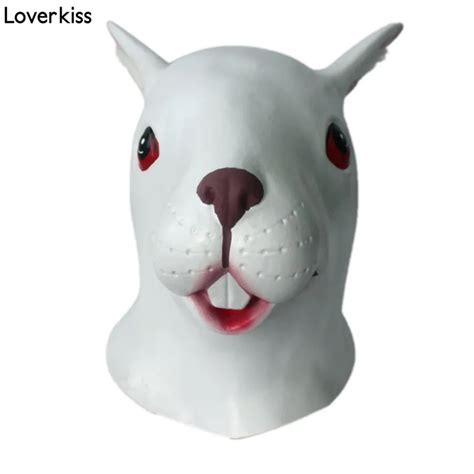 Loverkiss Sexy Natural Non Toxic Latex Funny Rabbit Bondage Hood Sex Mask Sex Slave Bondage