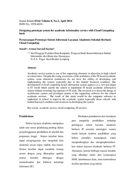 Pdf Perancangan Prototype Sistem Informasi Layanan Akademis Sekolah