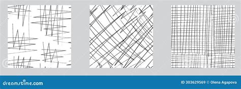 Crosshatch Pattern Set Seamless Hand Draw Pattern Simple Crosshatch