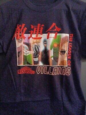 My Hero Academia League Of Villains T Shirt Medium Mens Black Tee Nwt
