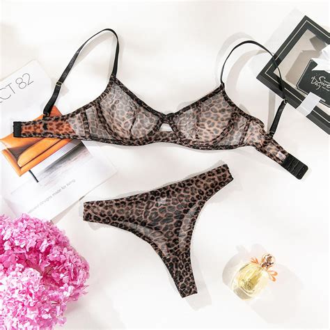 Plus Size Sexy Mesh Sheer Underwire Push Up Women