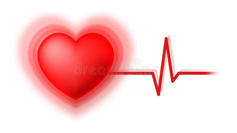 A Red Heart With A Glossy Appearance With Electrocardiogram Line