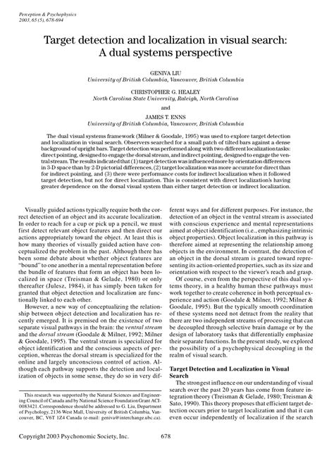 Pdf Target Detection And Localization In Visual Search A Dual