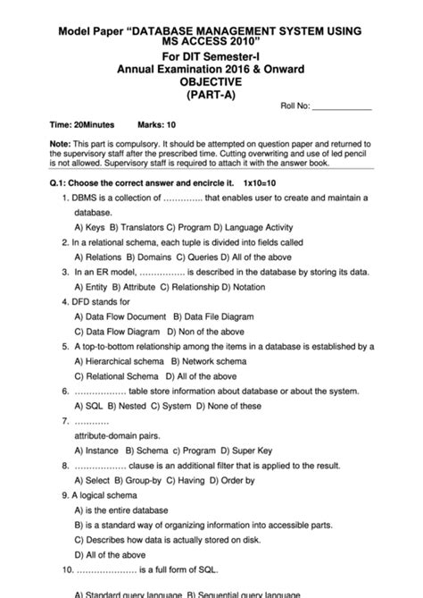 Database Management System Using Ms Access 2010 Printable Pdf Download