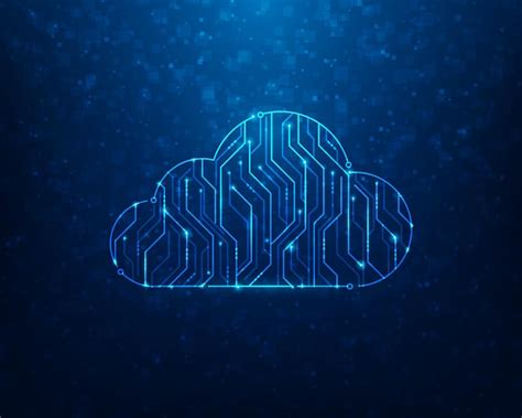 Premium Vector Cloud Computing Data Line Circuit Technology Digital On Blue Background Cloud