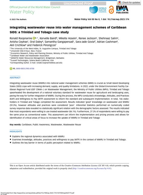 PDF Integrating Wastewater Reuse Into Water Management Schemes Of