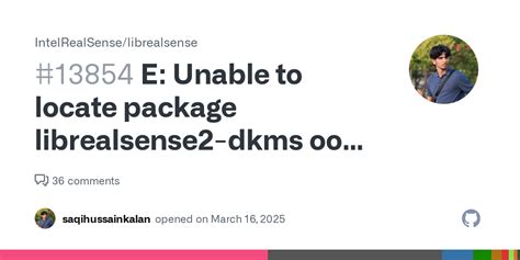 E Unable To Locate Package Librealsense2 Dkms Oon Raspi · Issue 13854