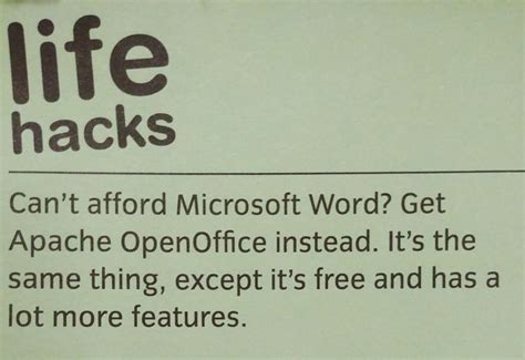 if you can t afford microsoft word you can download free apache office life hacks computer