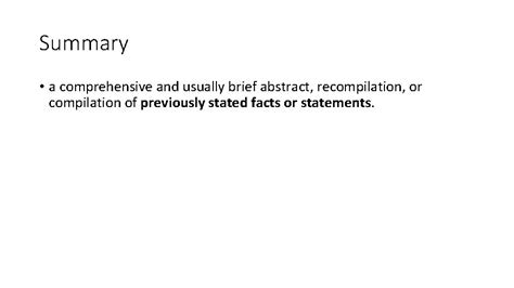 Summary Vs Analysis Summary A Comprehensive And Usually