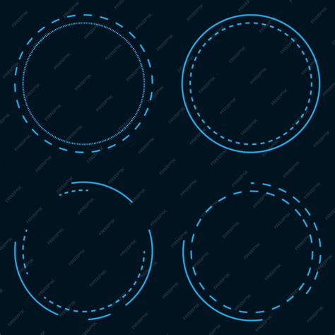 Premium Vector Round Frames With Dash Science Fiction Elements For The Gui Ui Interface