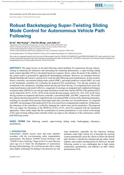 pdf robust backstepping super twisting sliding mode control for