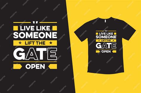 누군가처럼 살아서 문을 여는 타이포그래피 티셔츠 디자인과 모형 따옴표 티셔츠 디자인 프리미엄 벡터