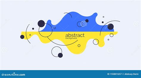 Trendy Abstract Background Composition Of Amorphous Forms And Lines Stock Vector Illustration