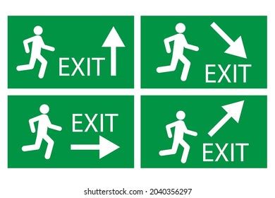 Exit Sign Arrow Right Down On Stock Vector Royalty Free 2040356297