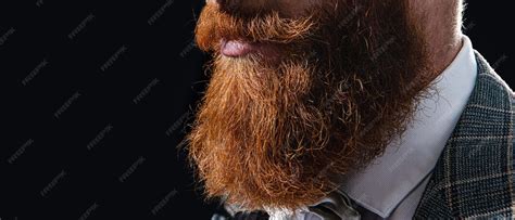 Premium Photo Cropped View Of Redhead Unshaven Man With Mustache