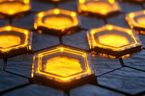 glowing interlocking polygons premium ai generated image