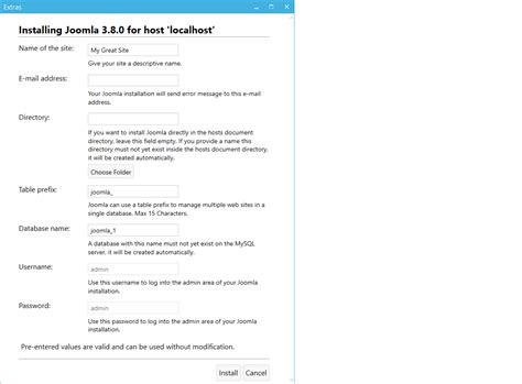 Mamp Pro Windows Documentation Settings Hosts Extras Joomla