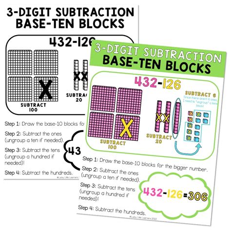 lucky to learn math 2 digit and 3 digit addition and subtraction unit 3 anchor chart 3