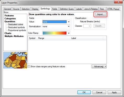 Arcgis Desktop How To Unify The Color Of Graduated Classes In Symbology Across Several Maps