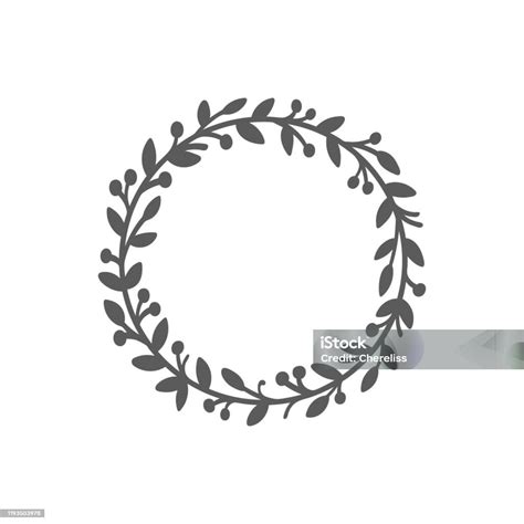 크리스마스 화환입니다 월계수 화환 초대장 엽서 포스터 등을 위한 손으로 그린 벡터 라운드 프레임 벡터 일러스트레이션 화관에 대한