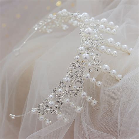 Badu Bg Барок луксозен сребърен цвят кристална перла булчински диадеми корона страз