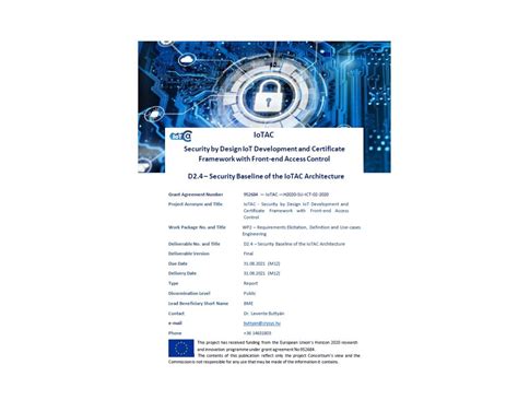 Deliverable D2 4 Security Baseline Of The Iotac Architecture Iotac