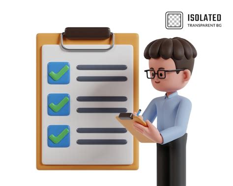 Premium Psd 3d Male Character Managing Work By Taking Notes On Paper Task Management Concept