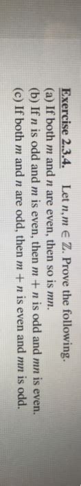 Solved Exercise Let N M E Z Prove The Following A Chegg Com
